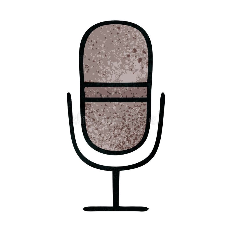 Retro Grunge Texture Cartoon Retro Microphone Stock Vector ...
