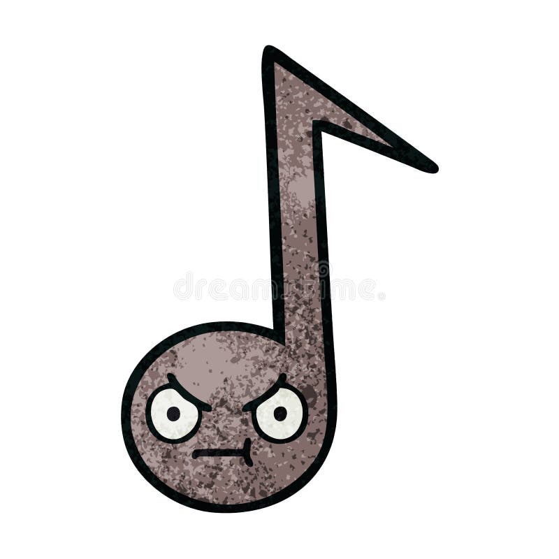 Retro Grunge Texture Cartoon of a Musical Note Stock Vector ...