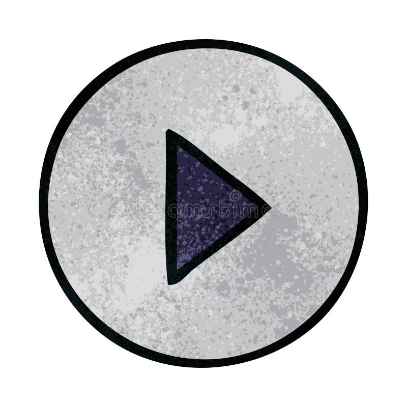 Retro Grunge Texture Cartoon Play Button Stock Vector - Illustration of ...