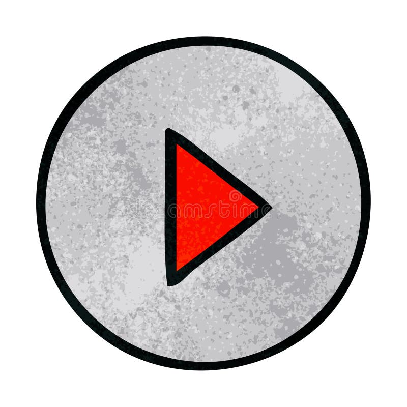 Retro Grunge Texture Cartoon Play Button Stock Vector - Illustration of ...