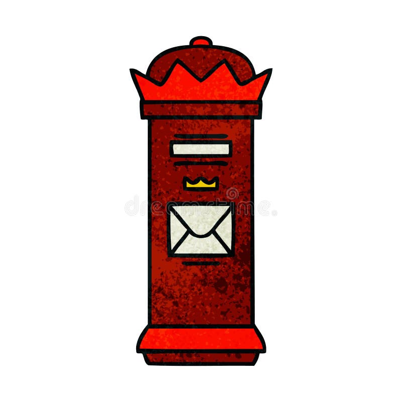 Retro Grunge Texture Cartoon Post Box Stock Vector - Illustration of ...
