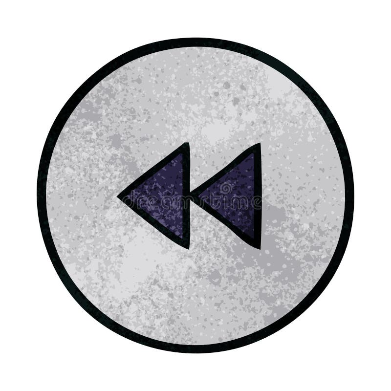 Cartoon Rewind Button Radio Audio Music Cute Illustration Retro ...