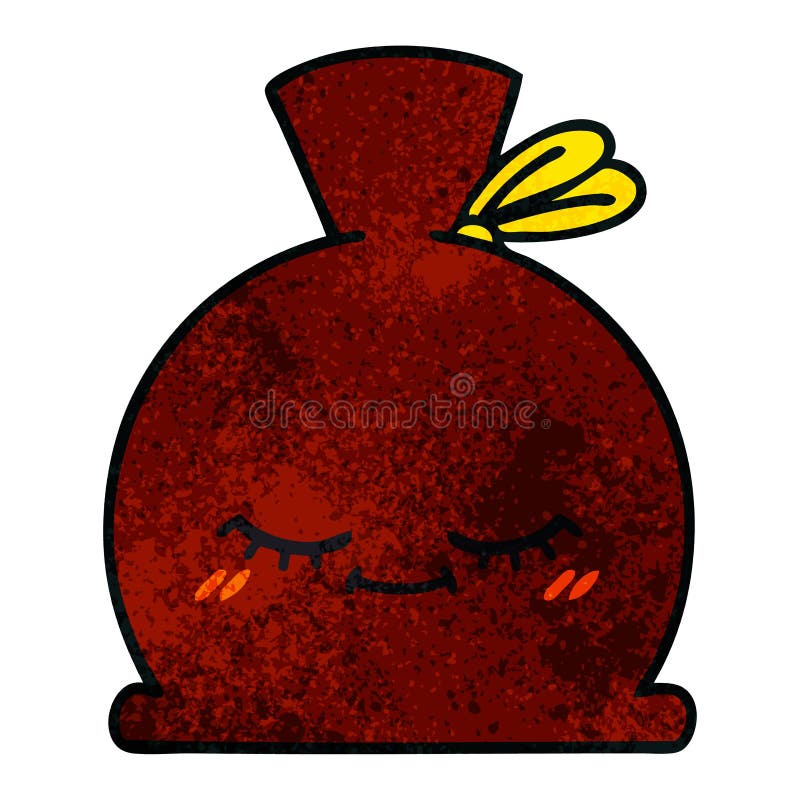 Retro Grunge Texture Cartoon of a Sack Stock Vector - Illustration of ...