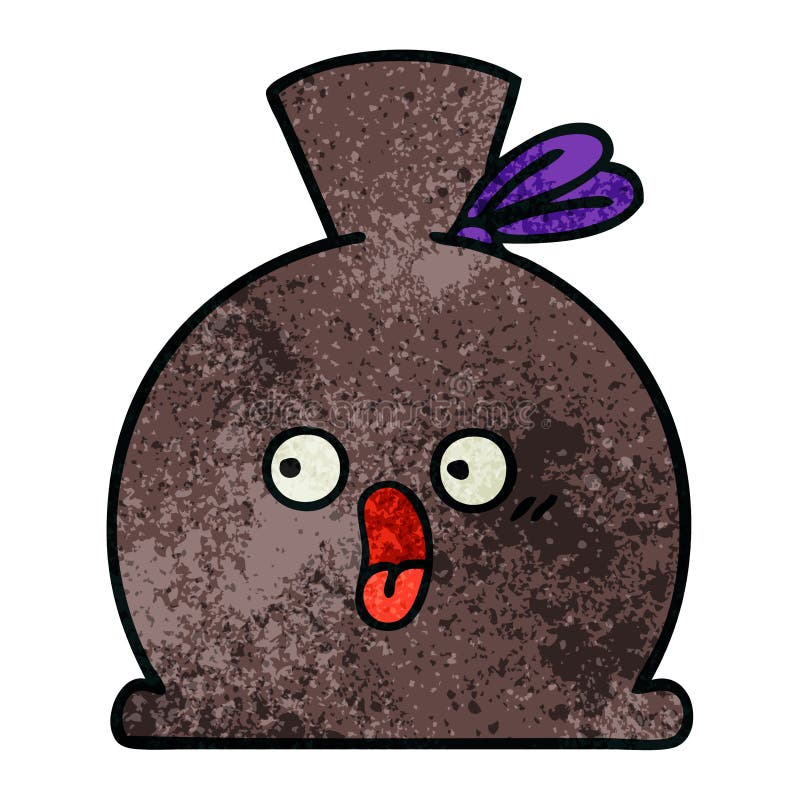 Retro Grunge Texture Cartoon of a Sack Stock Vector - Illustration of ...