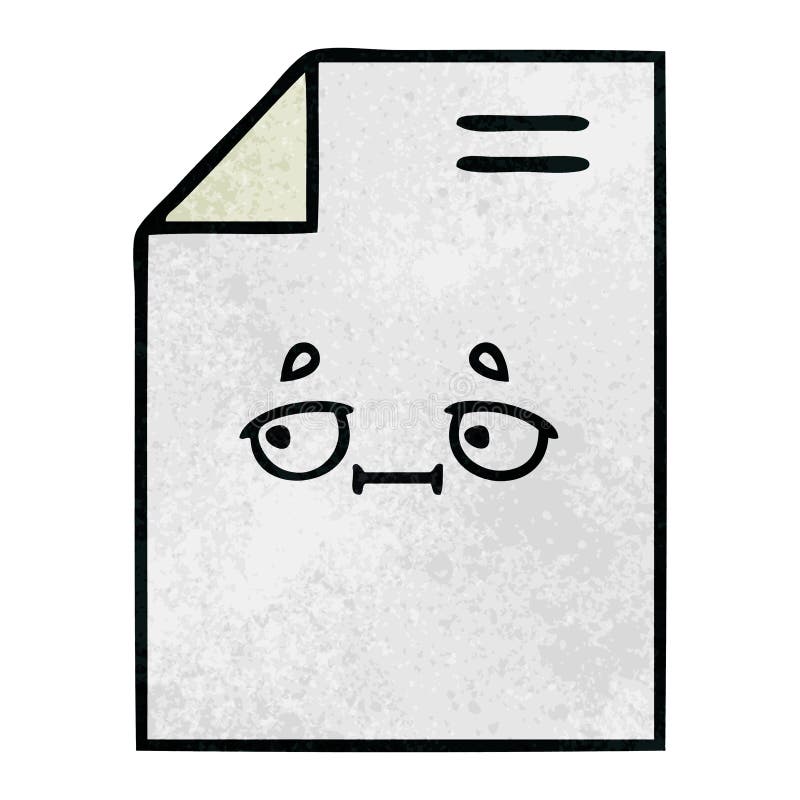 Retro Grunge Texture Cartoon Sheet of Paper Stock Vector - Illustration ...