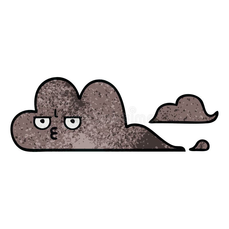 Retro Grunge Texture Cartoon Storm Cloud Stock Vector - Illustration of ...