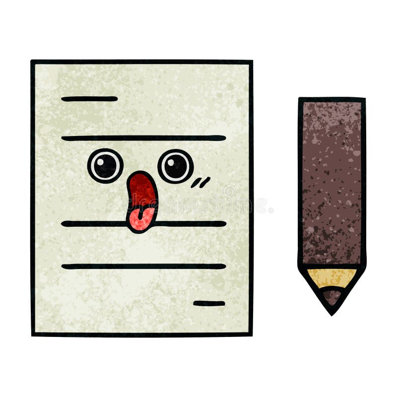 Retro Grunge Texture Cartoon Test Paper Stock Vector - Illustration of ...