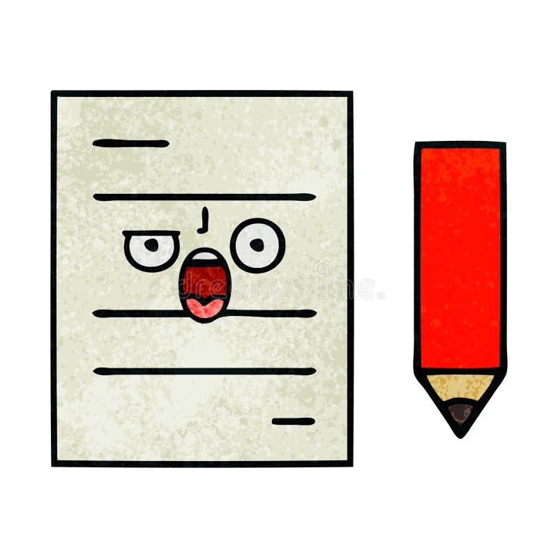 Retro Grunge Texture Cartoon Test Paper Stock Vector - Illustration of ...