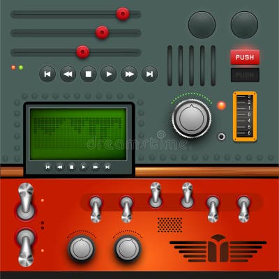 Retro User Interface stock vector. Illustration of button - 29998858