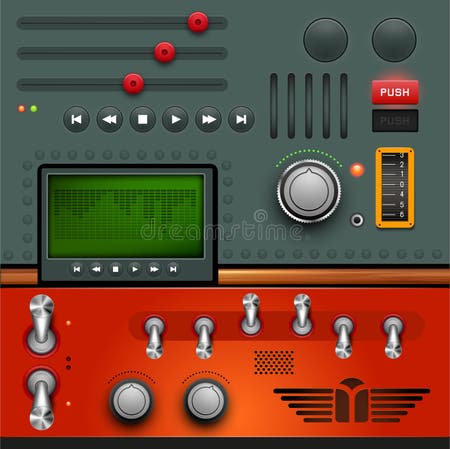 Retro User Interface stock vector. Illustration of button - 29998858