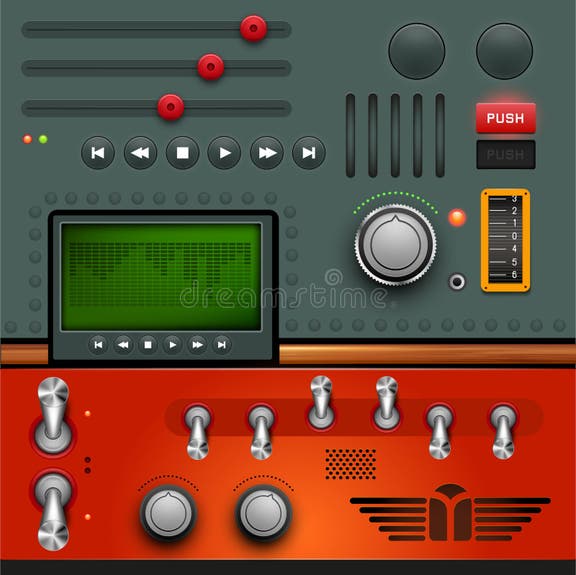 Retro User Interface stock vector. Illustration of button - 29998858