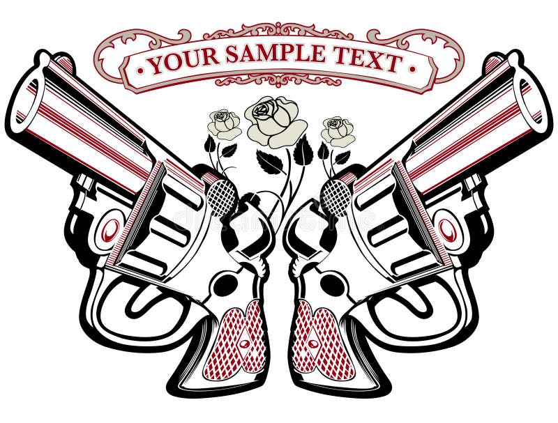 Retro guns banner stock illustration. Illustration of design - 18357486