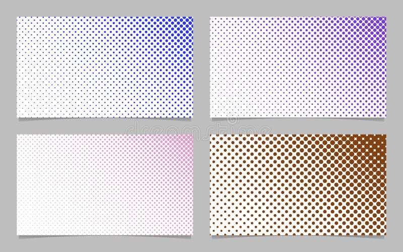 Retro Halftone Circle Pattern Business Card Background Template Set ...