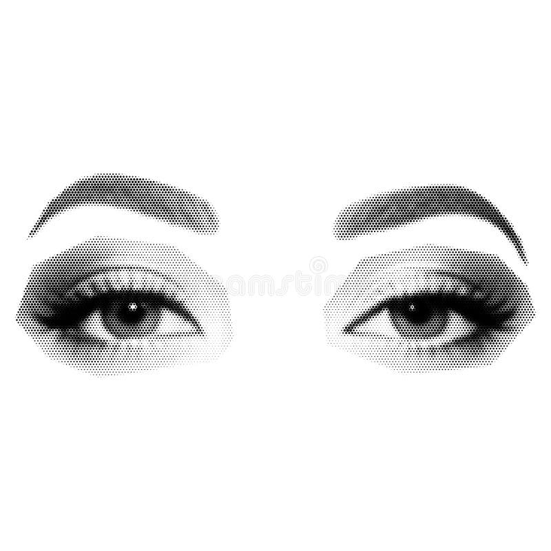 Retro Halftone Collage Eye for Mixed Media Design. Open Woman S Eye in ... Retro Halftone Collage Eye for Mixed Media Design. Open Woman S Eye in ...