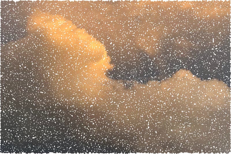 Retro Halftone Photocopy Sky. Dotted Cloud Pattern with Grainy Xerox ...