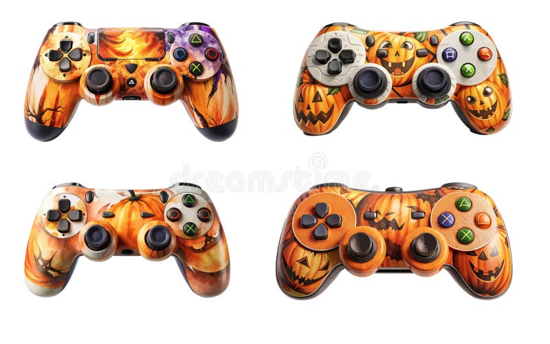 Retro Halloween Funny Gaming Controller Vector Illustration Stock ...