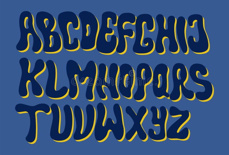 Retro Hand Drawn Display Font Typography Alphabet Abstract Abc Editable ...