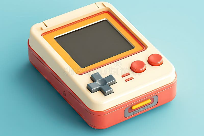 Retro Handheld Console 3D Icon Stock Illustration - Illustration of ...