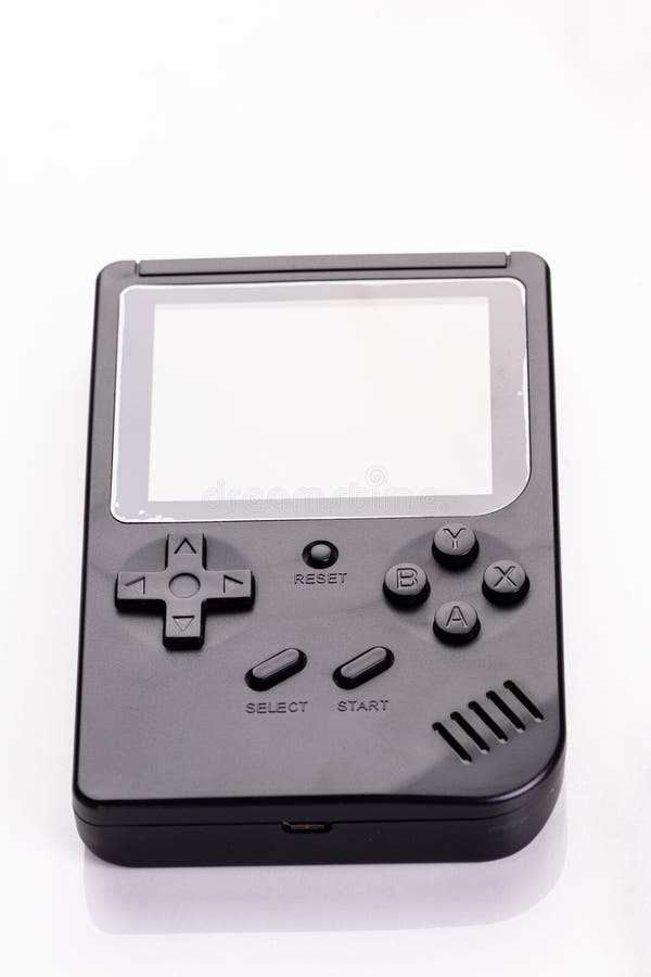 Retro Handheld Gaming Console Isolated on a White Background Stock ...