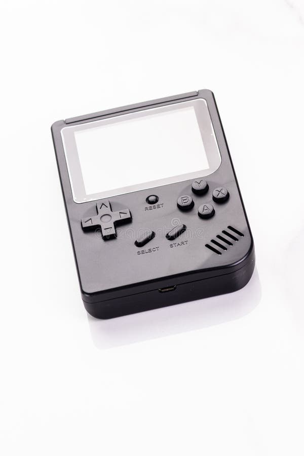Retro Handheld Gaming Console Isolated on a White Background Stock ...