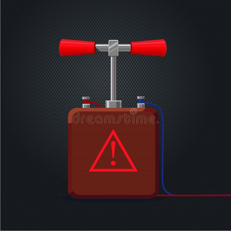 Retro Handle Detonator for Dynamite. Cartoon Illustration. Stock Vector ...