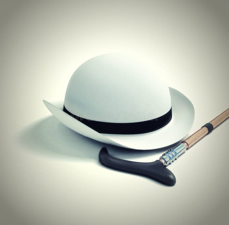 Retro hat and cane stock illustration. Illustration of gear - 18439056