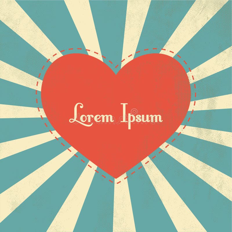 Retro heart stock vector. Illustration of grungy, invitation - 41572851