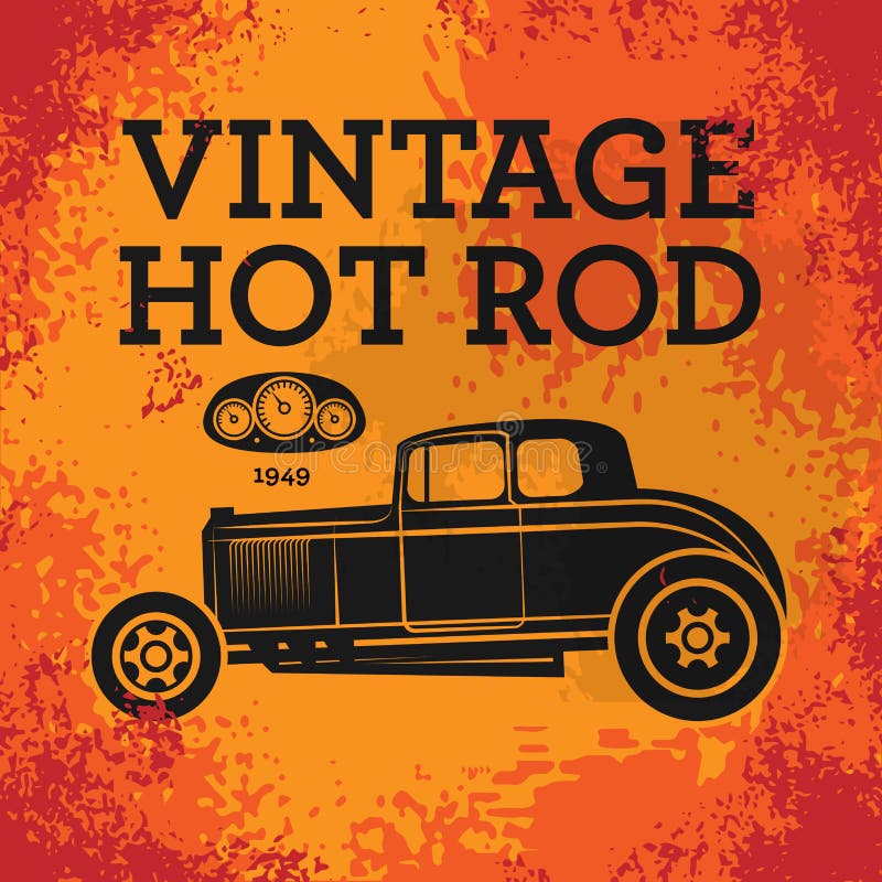 Retro Hot Rod poster stock vector. Illustration of label - 50827899
