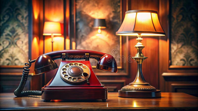 Retro Hotel Phone with Blinking Red Light a Blast from the Past Stock ...