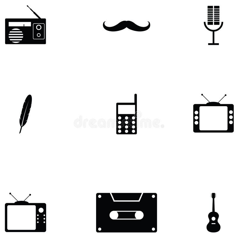 Retro icon set stock vector. Illustration of hipster - 139530943