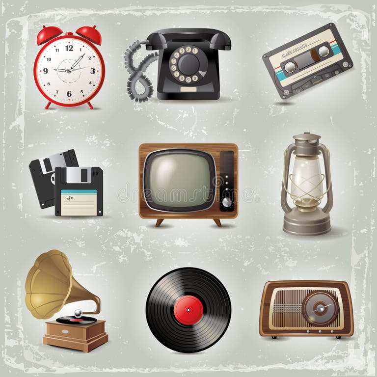 Retro icons stock vector. Illustration of obsolete, oldfashioned - 28273079