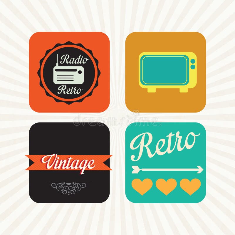 Retro Icons stock vector. Illustration of hours, texture - 30717129