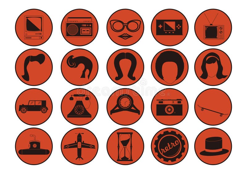 Retro Icons. Vector Illustration Decorative Design Stock Vector ...