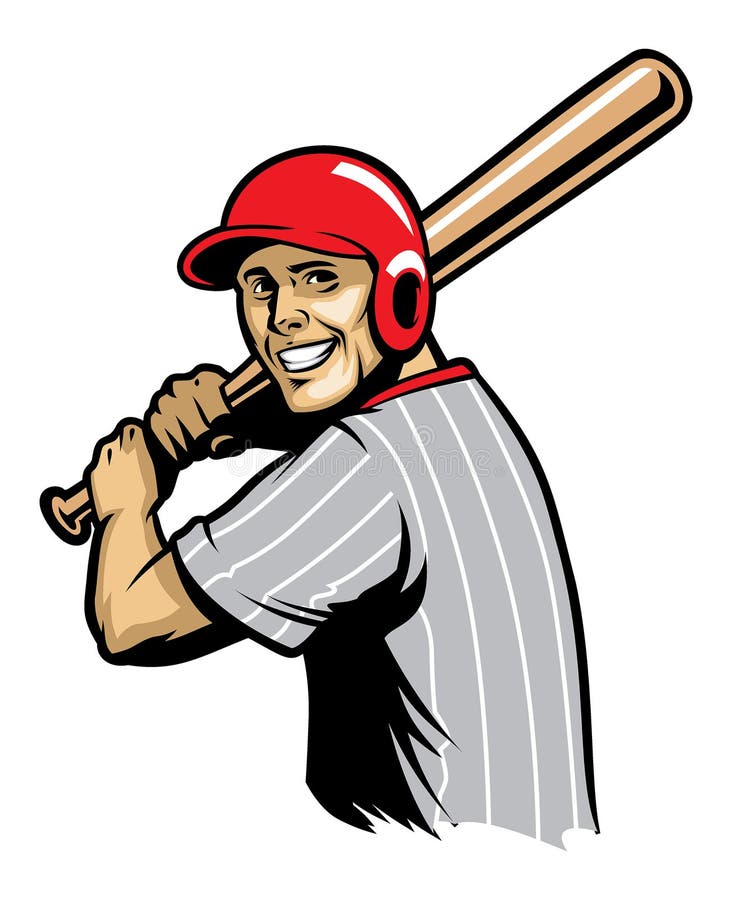 Retro Illustration of Baseball Ready To Hit the Ball Stock Vector ...