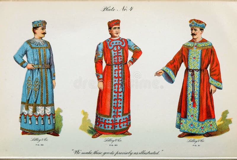 Retro Illustration of Costumes from Different Eras. Stock Photo - Image ...
