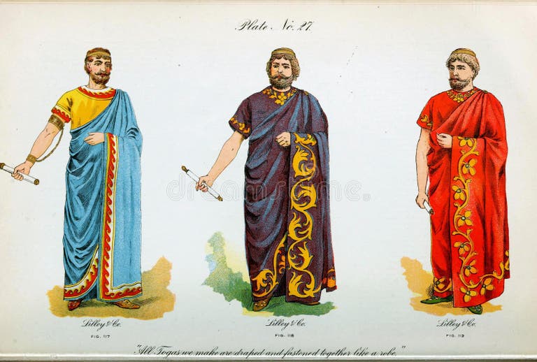 Retro Illustration of Costumes from Different Eras. Stock Image - Image ...