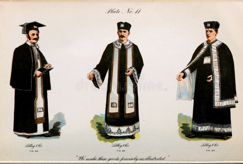 Retro Illustration of Costumes from Different Eras. Stock Image - Image ...