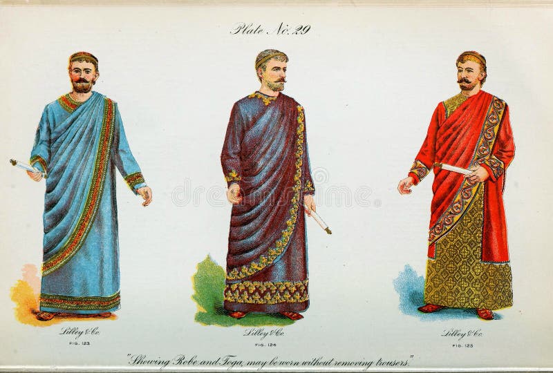 Retro Illustration of Costumes from Different Eras. Stock Image - Image ...