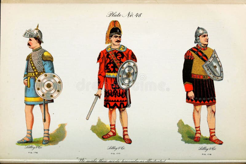 Retro Illustration of Costumes from Different Eras. Stock Photo - Image ...