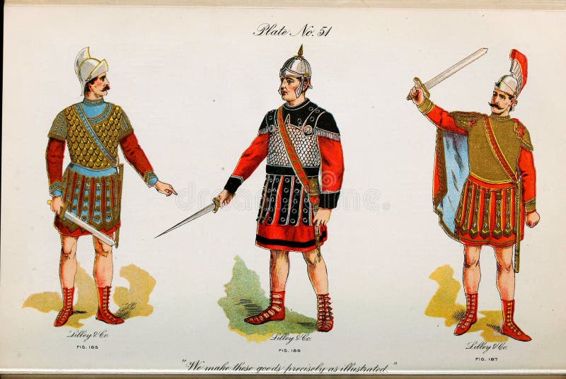 Retro Illustration of Costumes from Different Eras. Stock Photo - Image ...