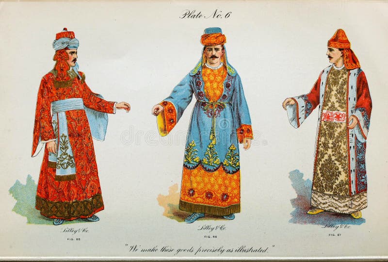Retro Illustration of Costumes from Different Eras. Stock Photo - Image ...