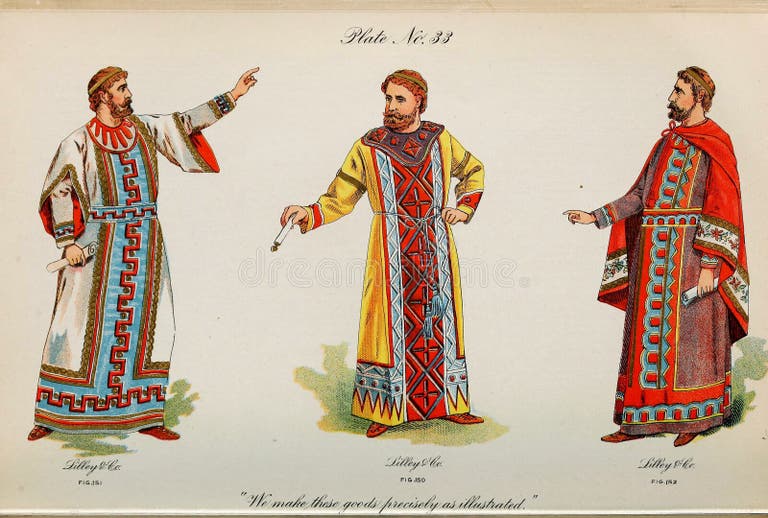 Retro Illustration of Costumes from Different Eras. Stock Photo - Image ...