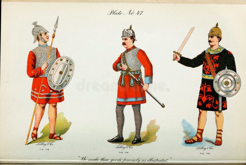 Retro Illustration of Costumes from Different Eras. Stock Photo - Image ...
