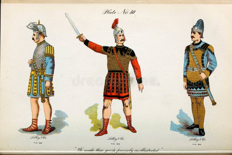 Retro Illustration of Costumes from Different Eras. Stock Illustration ...