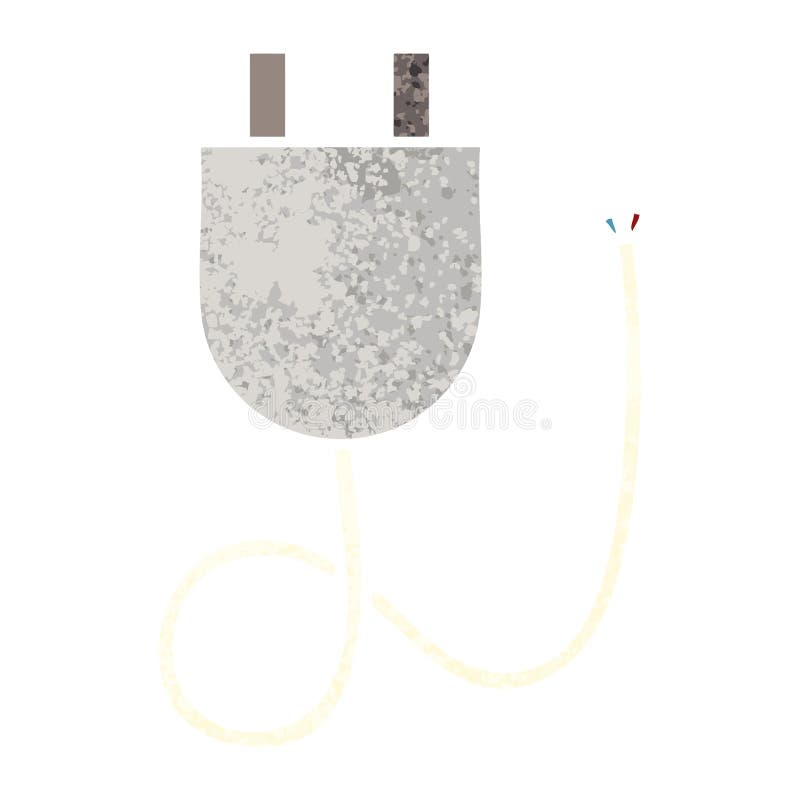 Retro Illustration Style Cartoon Electrical Plug Stock Vector ...