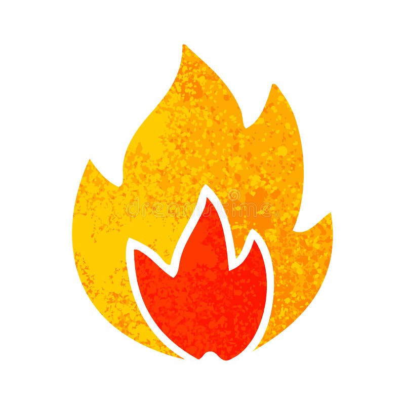 Retro Illustration Style Cartoon Fire Stock Vector - Illustration of ...