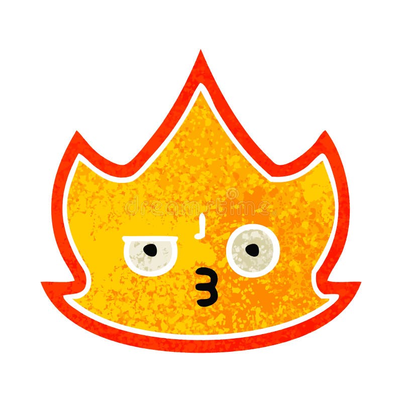 Retro Illustration Style Cartoon of a Fire Flame Stock Vector ...