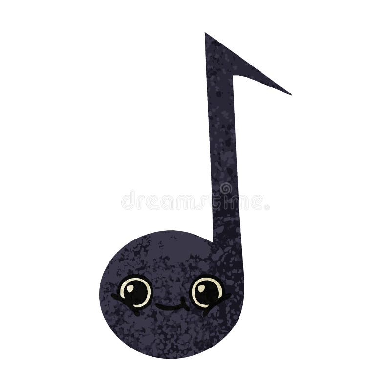 Retro Illustration Style Cartoon of a Musical Note Stock Vector ...
