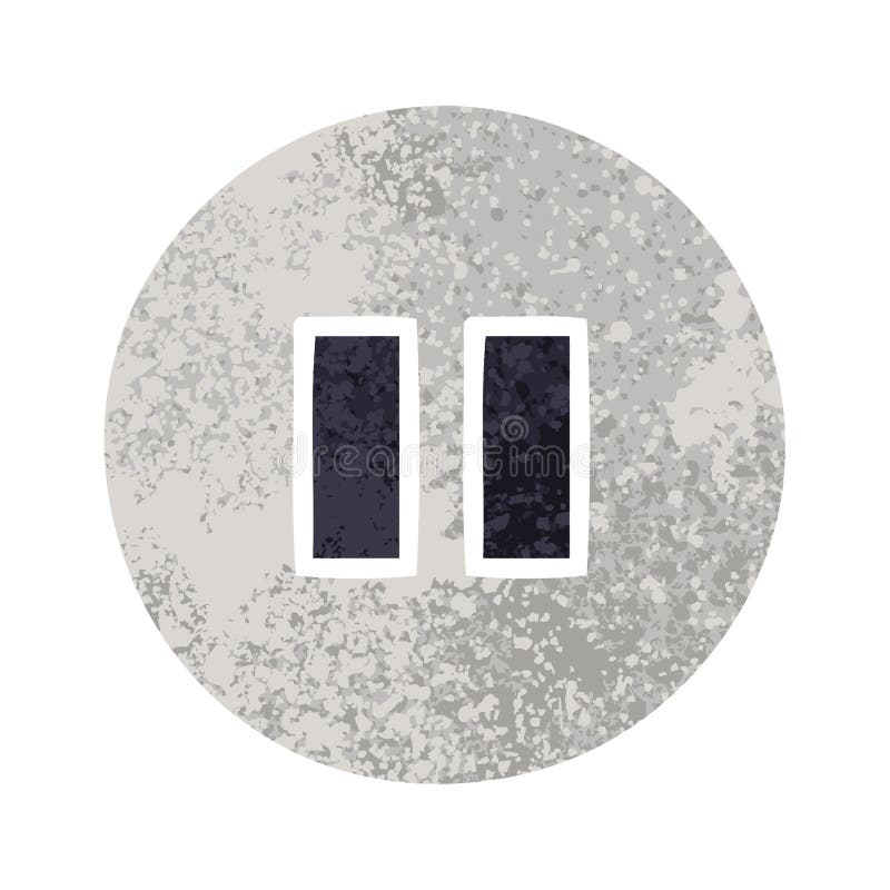 Retro Illustration Style Cartoon Pause Button Stock Vector ...