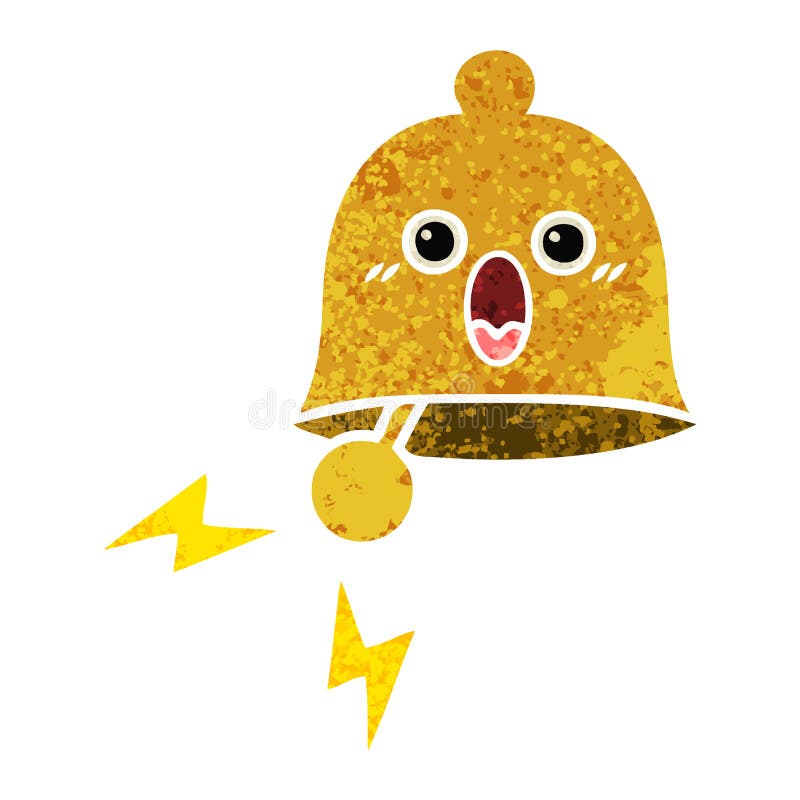 Retro Illustration Style Cartoon Ringing Bell Stock Vector ...